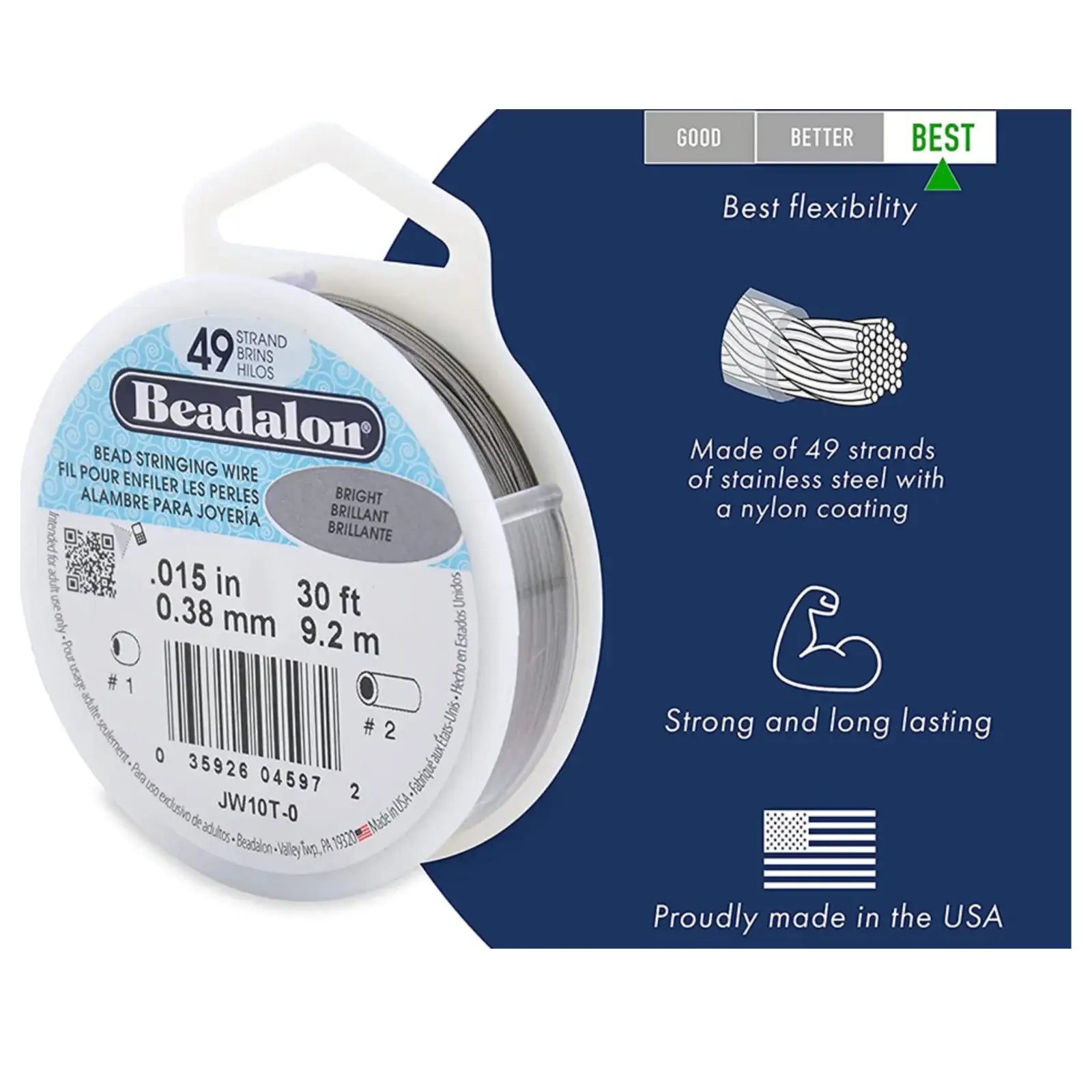 49-Strand Stringing Wire, .021", by Beadalon, Bright Finish – The Argus ...