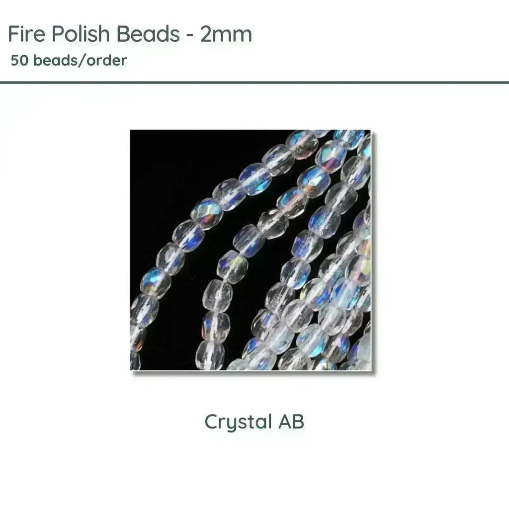 Fire Polish Beads, 2mm, Crystal AB, 50 pieces – The Argus Collection