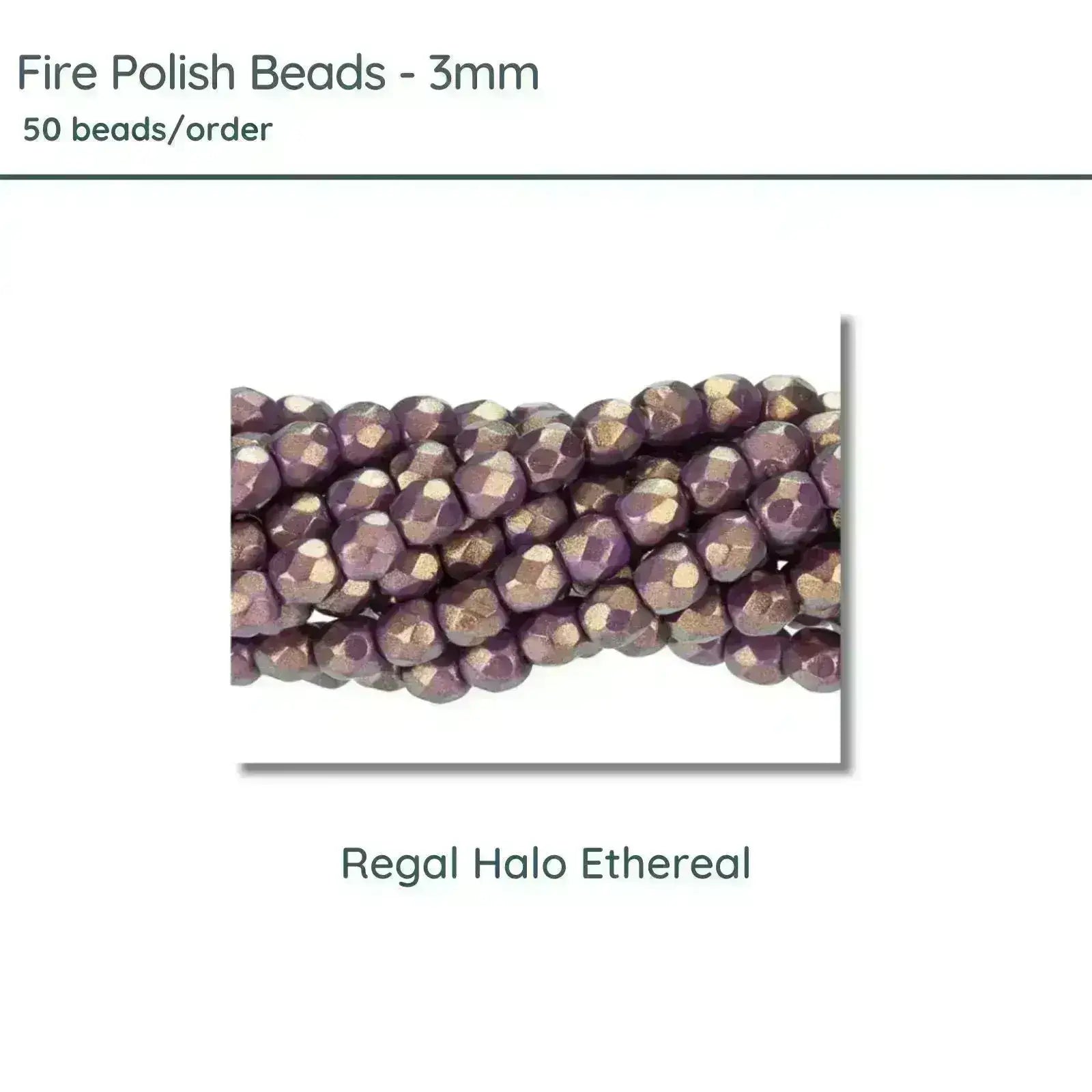 Fire Polish Beads, 3mm, Regal Halo Ethereal, 50 pieces – The Argus ...