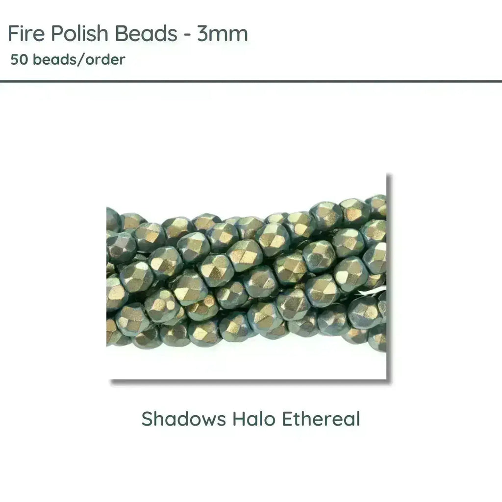 Fire Polish Beads, 3mm, Shadows Halo Ethereal, 50 pieces – The Argus ...