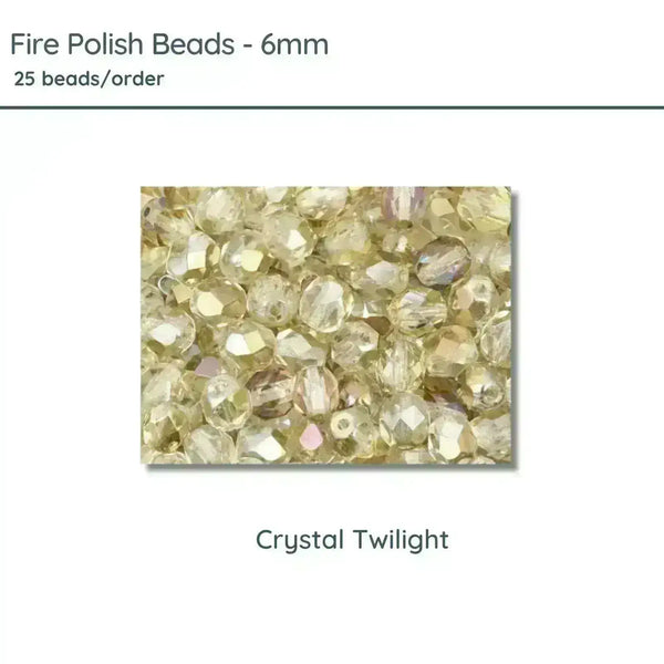 Fire Polish Beads, 6mm, Crystal Twilight, 25 pieces – The Argus Collection