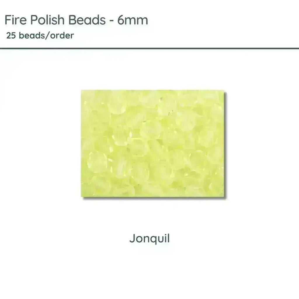 Fire Polish Beads, 6mm, Jonquil, 25 pieces – The Argus Collection