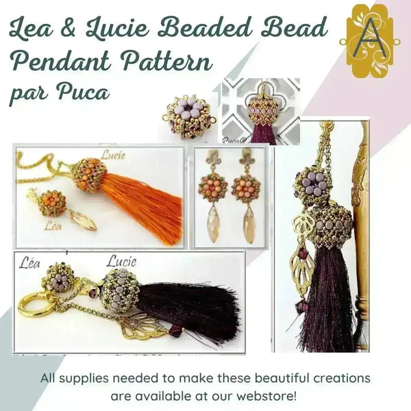 Lea & Lucie Beaded Beads and Pendant Pattern par Puca – The Argus ...