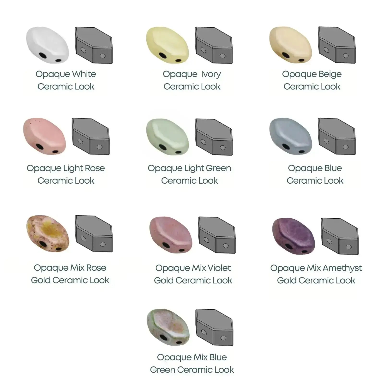 Paros Beads par Puca, Ceramic Look, 5g – The Argus Collection