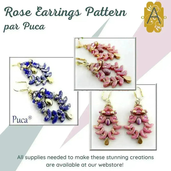 Rose Earrings Pattern par Puca – The Argus Collection