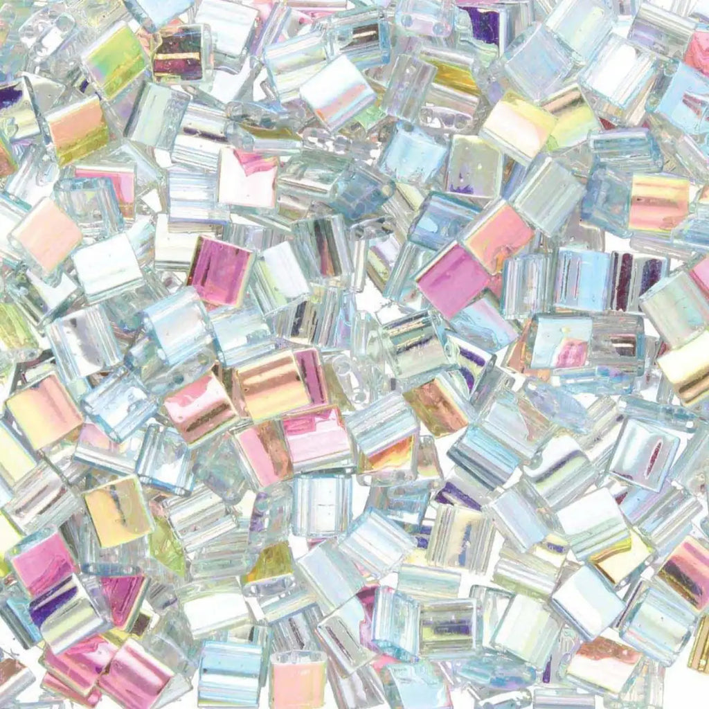 Miyuki Tila Beads, TL-4577, Crystal Green Rainbow, 5g – The Argus ...